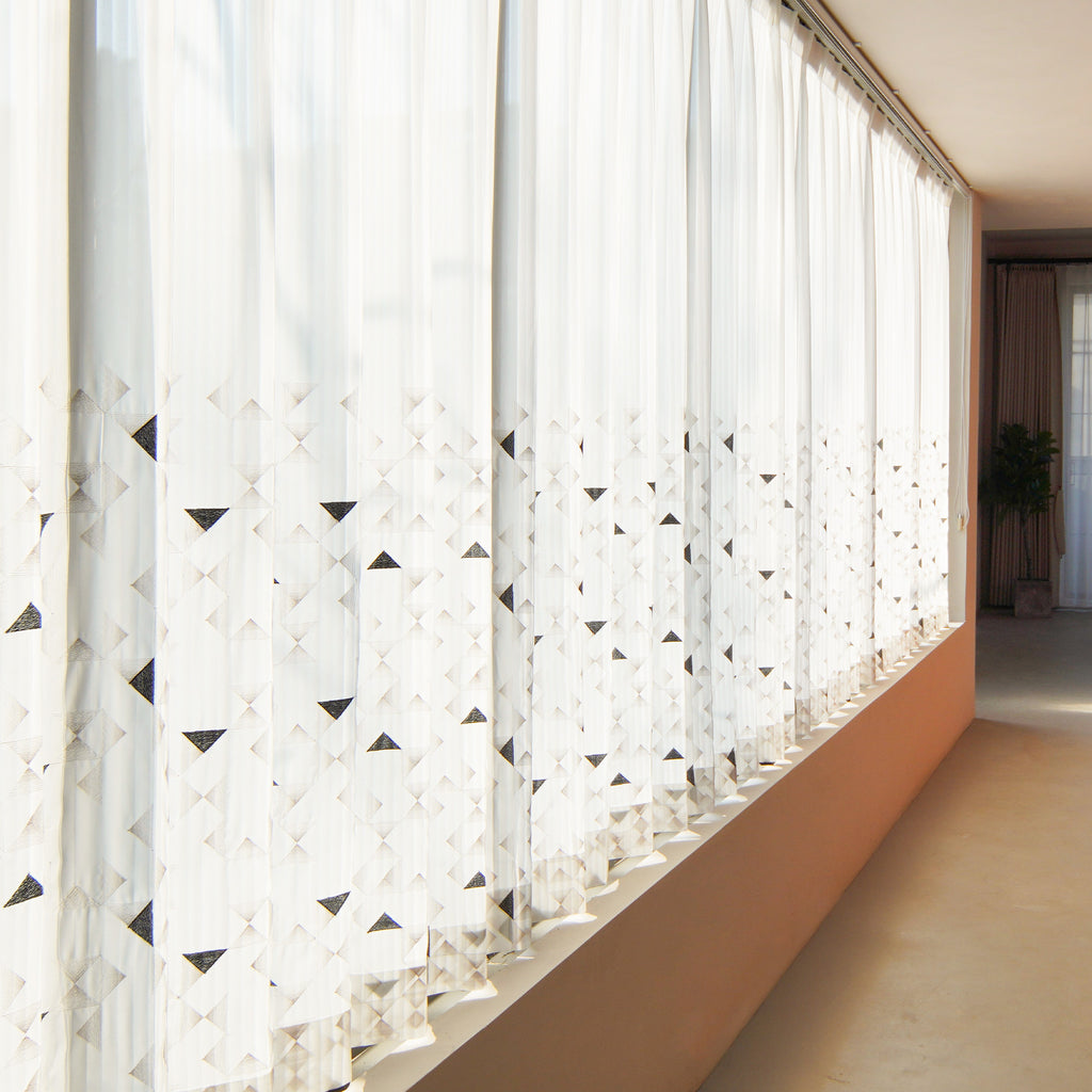 Geometric Breeze Embroidered Sheer Curtain – Slashop.Inc