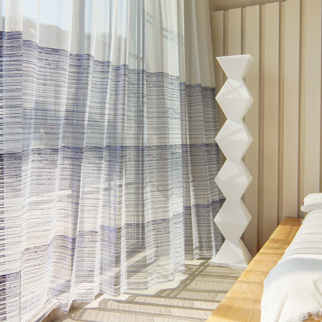 Horizon Stripe Embroidered Sheer Curtain – Slashop.Inc