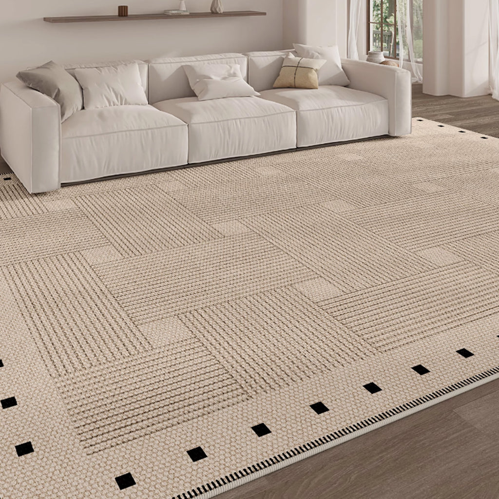 Easy Clean Rug Classic Checkerboard Spillproof Modern Living Room Area ...
