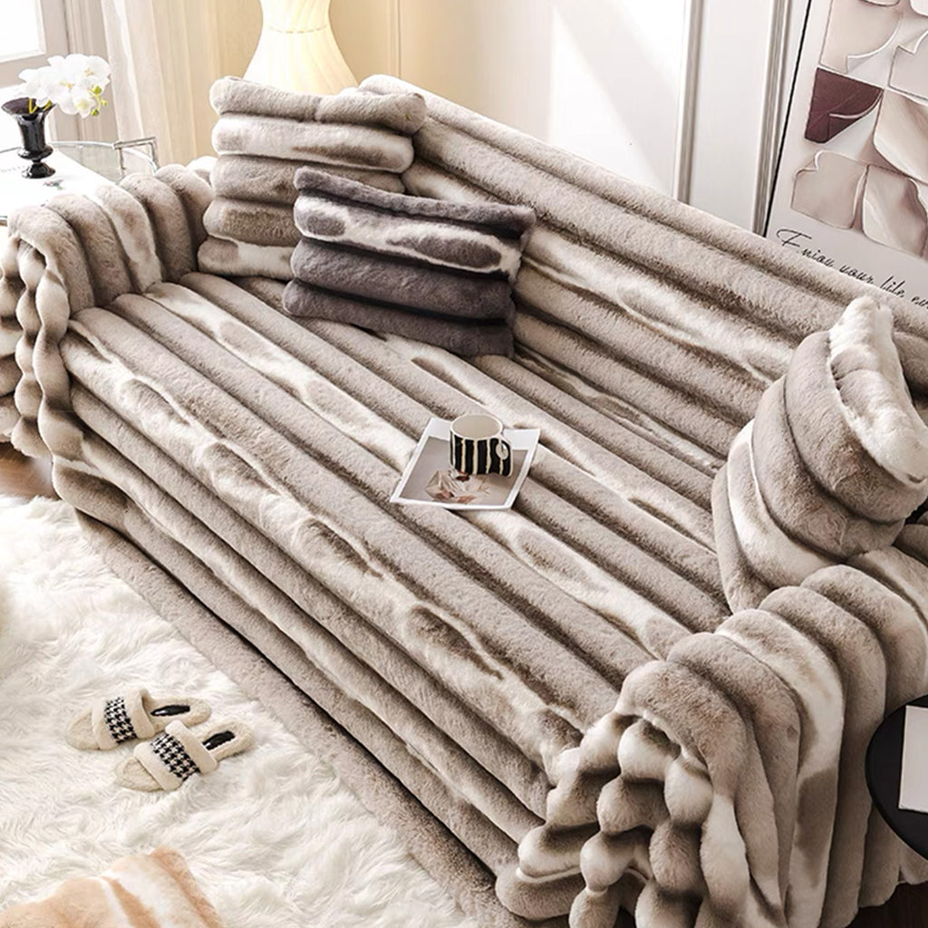 Luxe Faux Fur Layered Sofa/Couch Cover – Slashop.Inc