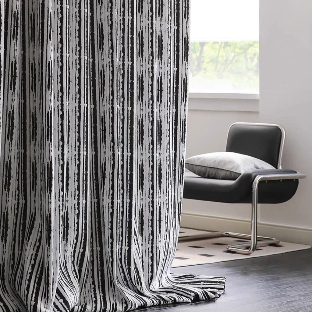 Modern Monochrome Striped Curtain – Slashop.Inc