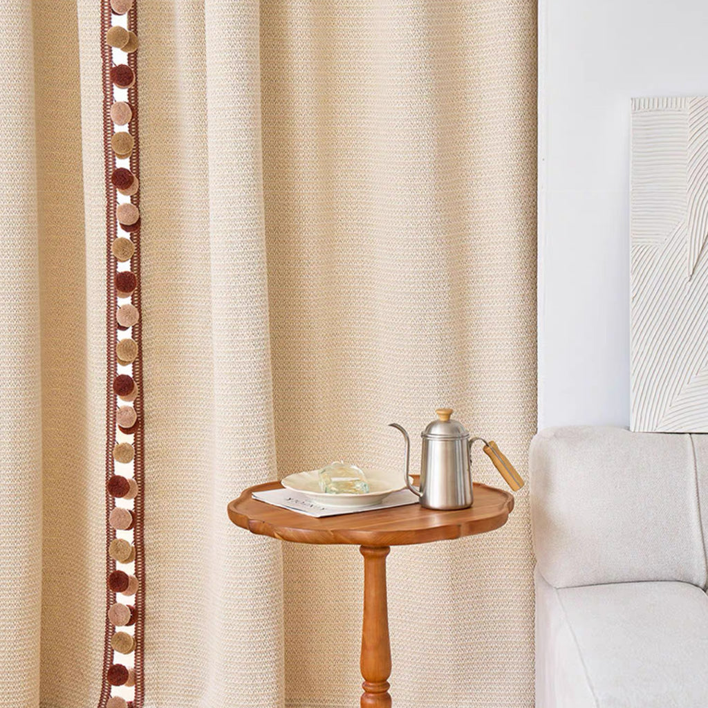 Thickened Pom-Pom Edge Curtain – Slashop.Inc