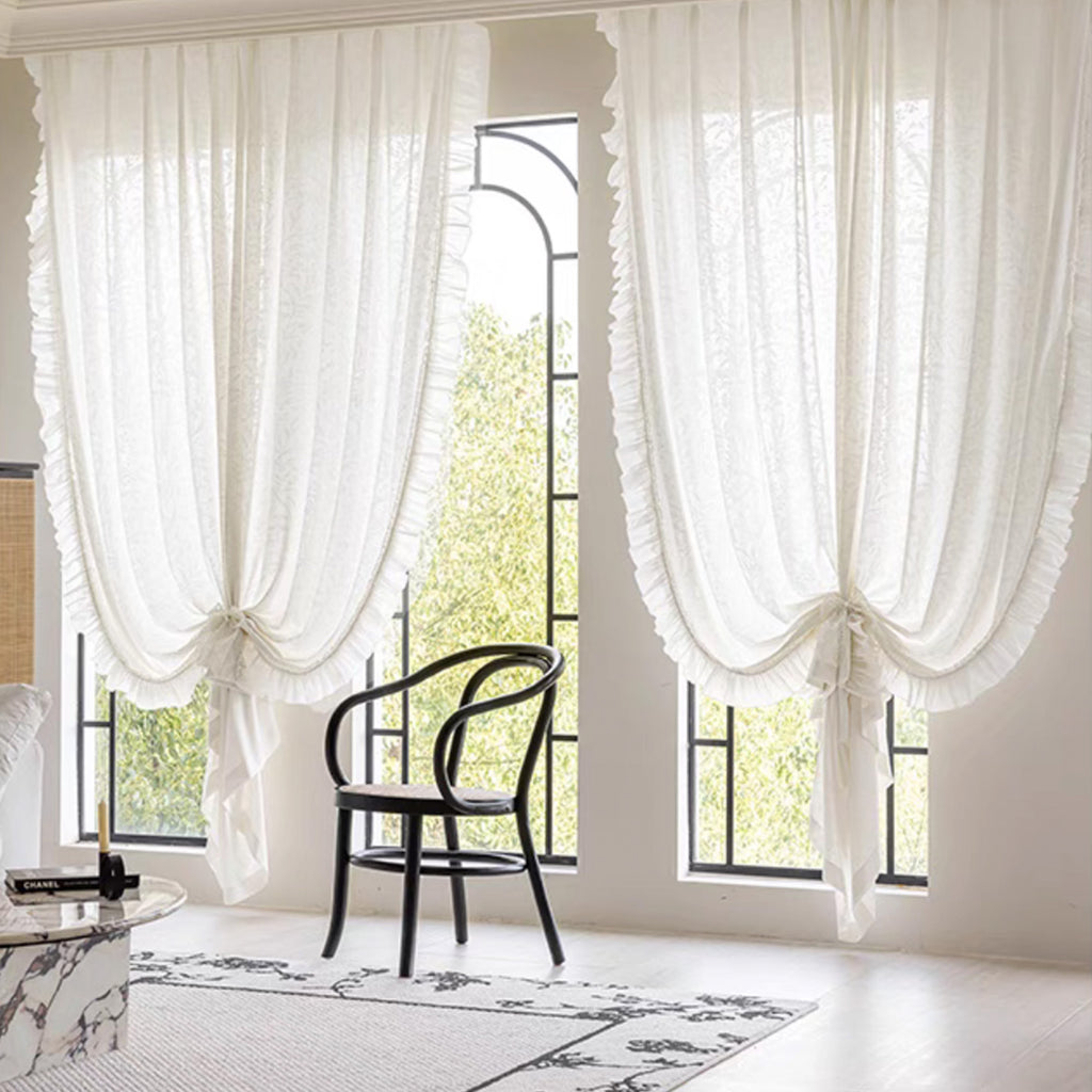 Whimsical Leaf Ruffle Sheer Curtain – Slashop.Inc